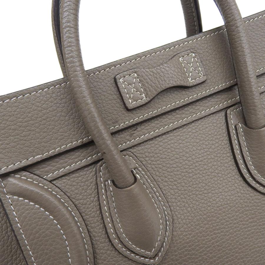 セリーヌ CELINE ラゲージ ナノショッパー 2wayバッグ ハンドバッグ ショルダーバッグ レザー グレージュ レディース 168243 DRU. 0950 8317 ...