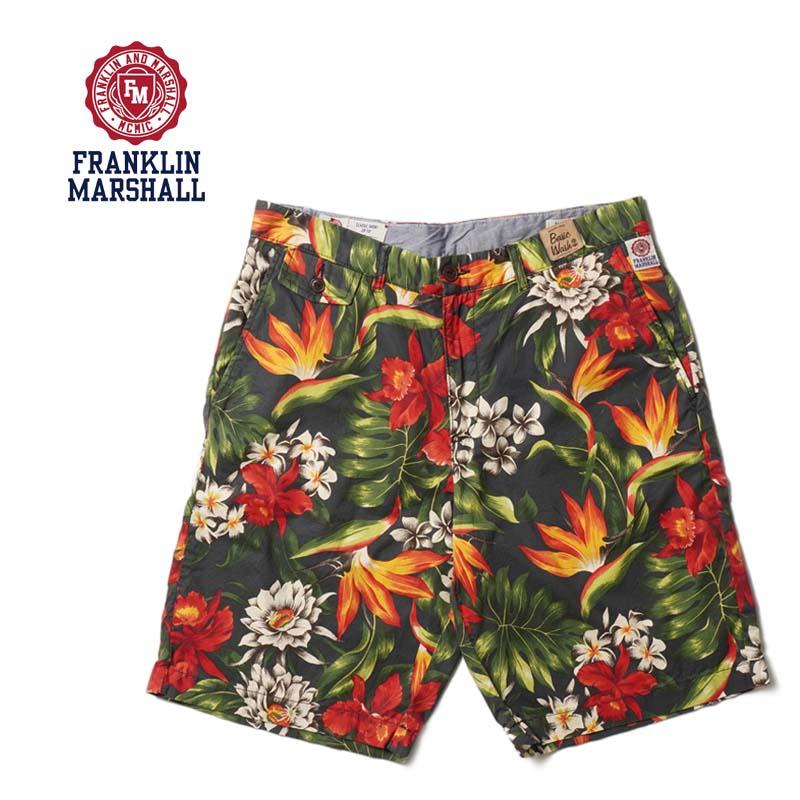 FRANKLIN MARSHALL フランクリンマーシャル ショーツ・ハーフパンツ "PAMAL474" ハイビスカス柄 39181-2061 ...