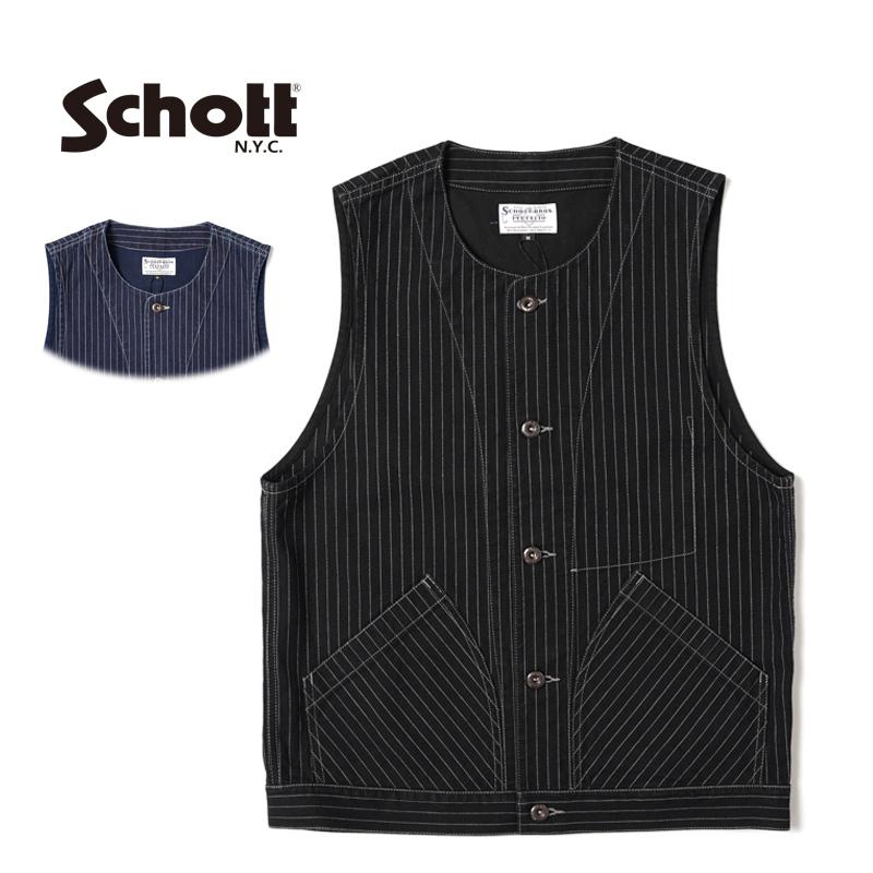 Schott N.Y.C ショット ベスト “OLD HICKORY DENIM VEST” 3122067 : ろーぐす - 通販 - Yahoo!ショッピング