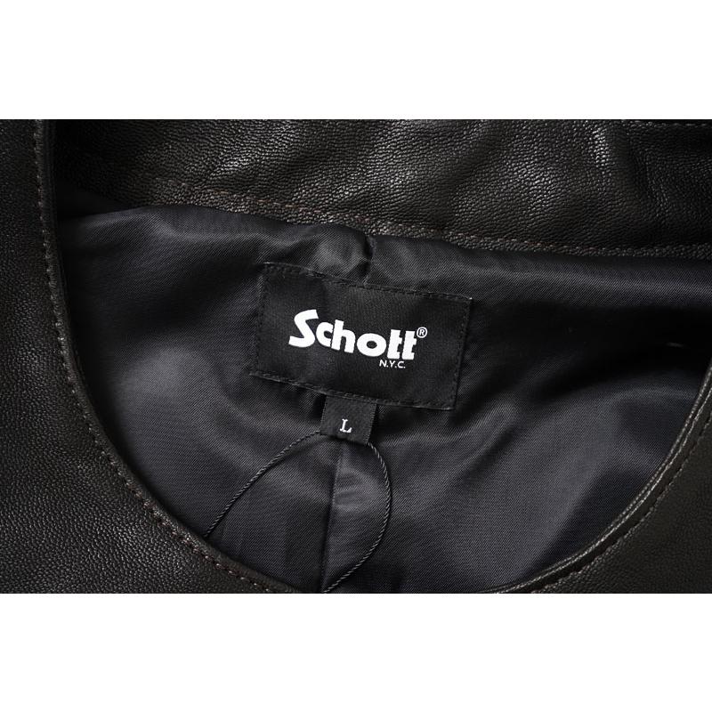 Schott N.Y.C ショット レザー ベスト "GOAT LEATHER VEST" 782-3251001 : ろーぐす - 通販 - Yahoo!ショッピング