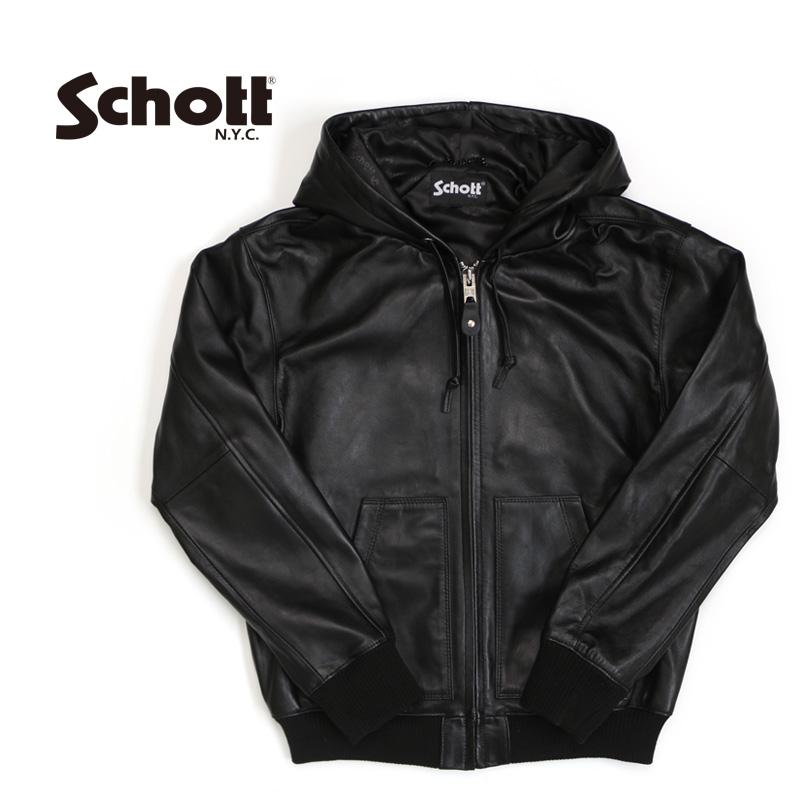 Schott N.Y.C ショット パーカー “LEATHER FULLZIP PARKA” 782-3950080 : ろーぐす - 通販 - Yahoo!ショッピング