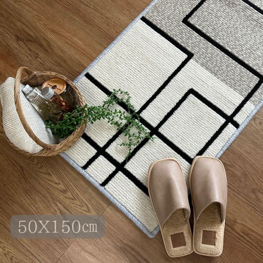 リサイズラグ モダンラグ 50x150cm グレー ラグ おしゃれ アウトレット 手作り オシャレ モダン お買い得 オリジナル 現品限り ...