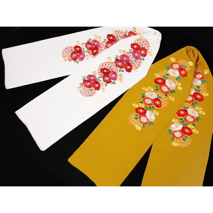 半襟 刺繍 半衿 振袖 成人式 雪輪 椿 麻の葉 古典柄 日本製 白地 赤 紫 黒 レディース 卒業式 袴 フォーマル シルエリー 送料無料 t728 : ロマン着物みやがわヤフーショップ ...