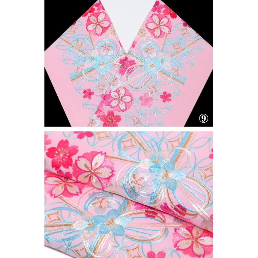 半襟 刺繍 半衿 振袖 成人式 水引 七宝 桜 古典 日本製 白地 金 赤 黒 レディース 卒業式 袴 フォーマル シルエリー 送料無料 t745 : t745 : ロマン着物みやがわヤフー ...