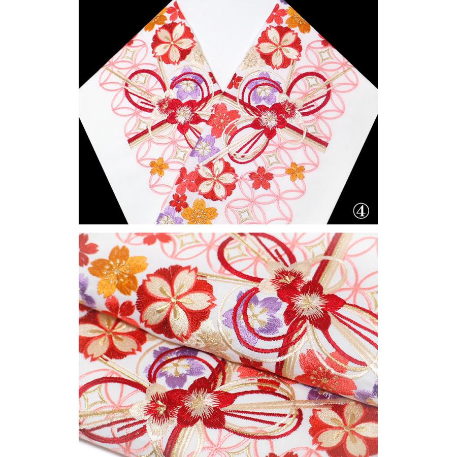 半襟 刺繍 半衿 振袖 成人式 水引 七宝 桜 古典 日本製 白地 金 赤 黒 レディース 卒業式 袴 フォーマル シルエリー 送料無料 t745 : t745 : ロマン着物みやがわヤフー ...
