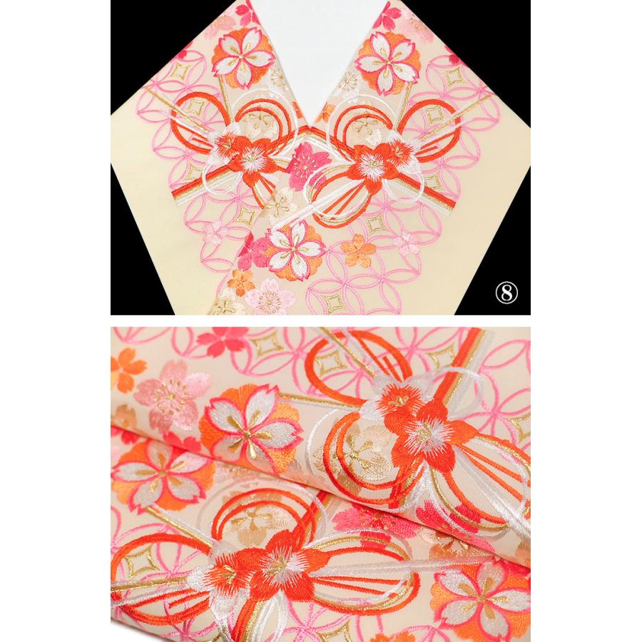 半襟 刺繍 半衿 振袖 成人式 水引 七宝 桜 古典 日本製 白地 金 赤 黒 レディース 卒業式 袴 フォーマル シルエリー 送料無料 t745 : t745 : ロマン着物みやがわヤフー ...