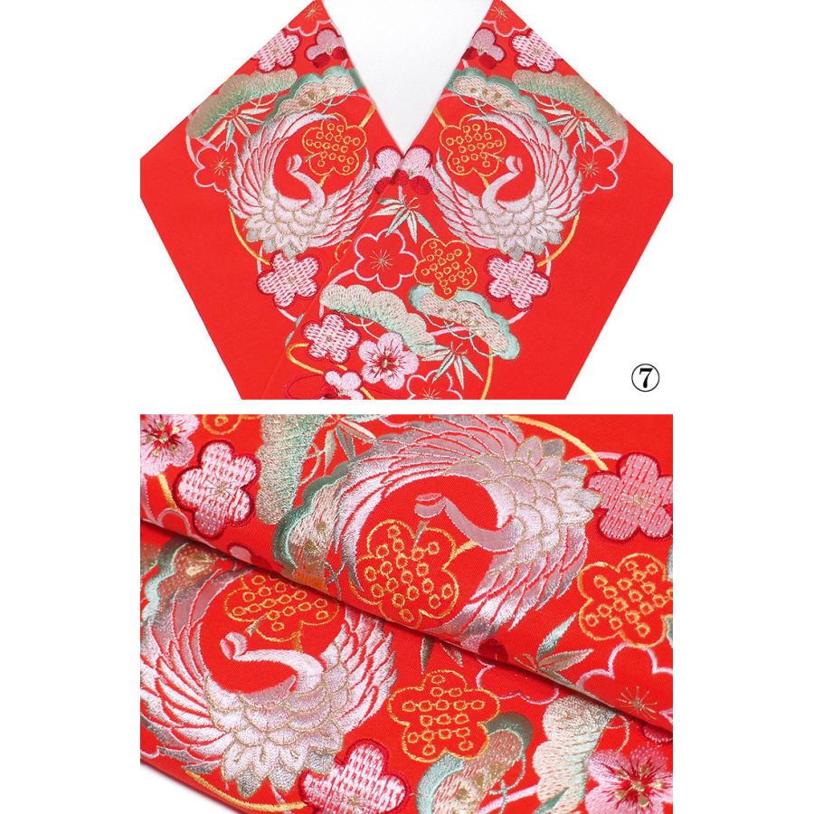 半襟 刺繍 半衿 振袖 成人式 飛翔 鶴 紐 松竹梅 日本製 白 赤 橙 黄 金 レディース 卒業式 袴 フォーマル シルエリー 送料無料 t942 :t942:ロマン着物みやがわヤフー ...
