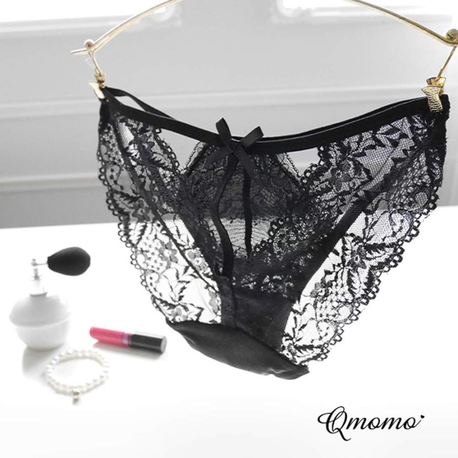 キューモモ(Qmomo) ブラショーツセット 谷間 ブラセット ひも 背中 露出度高 モテ セクシー 下着 レディース セット ブラジャー ショーツ ランジェリー :q0160001 ...
