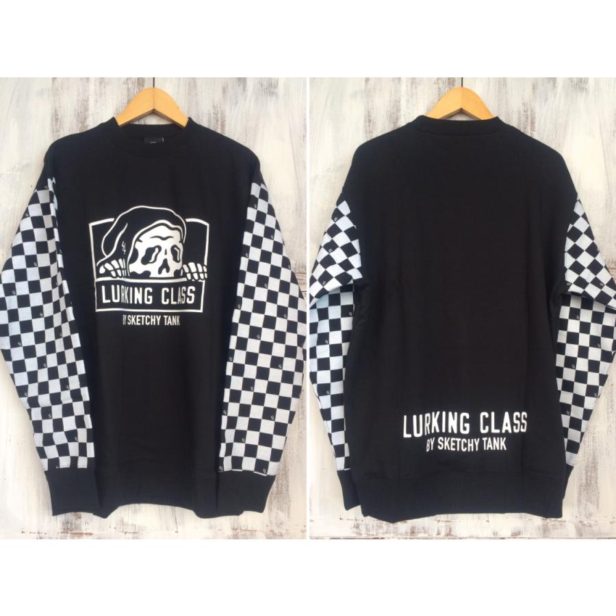 ラーキングクラス バイ スケッチータンク LC チェッカー クルーネック スウェット ブラック LURKING CLASS by ...