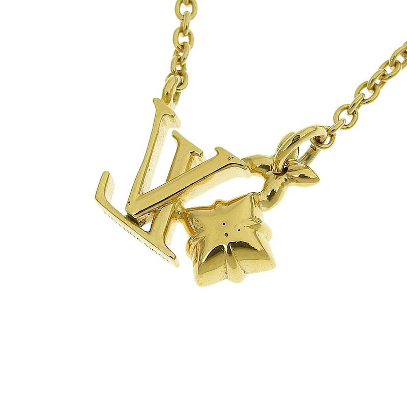 LOUIS VUITTON ルイヴィトン ネックレス ルルグラム LVイニシャル モノグラム・フラワーモチーフ GP ゴールド色 M00783 ...