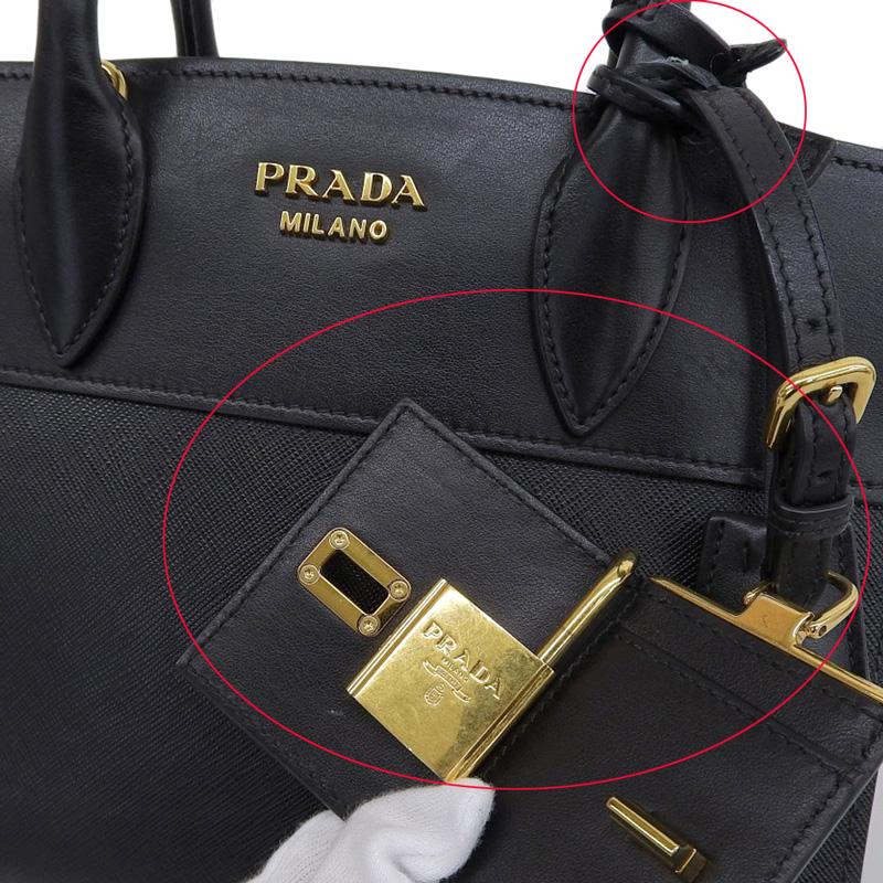 PRADA プラダ 2WAYバッグ ハンドバッグ ショルダーバッグ レザー ブラック NERO 1BA045 中古 新入荷 OB1206 : ブランドショップロンド - 通販 - Yahoo ...