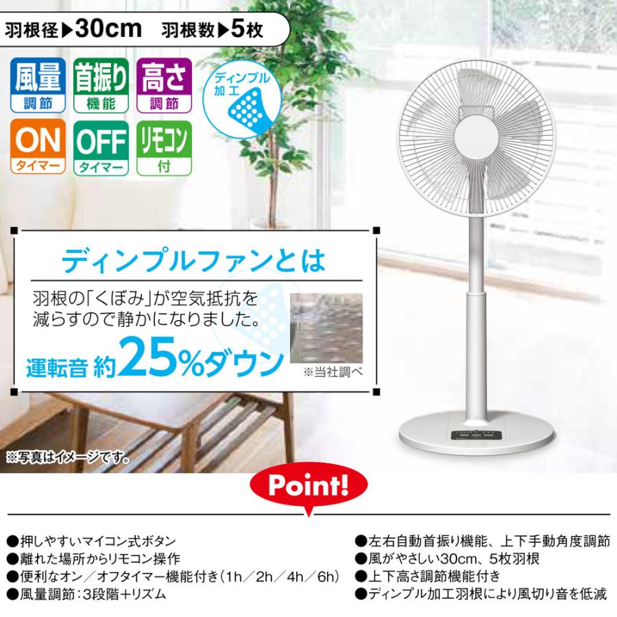 S.Kjapan（家電） 扇風機 リビング 首振り 高さ調節 入切タイマー 静音 騒音抑制 ディンプル加工 リモコン 風量3段階 タイマー SKJAPAN エスケイジャパン SKJ-K311R ...