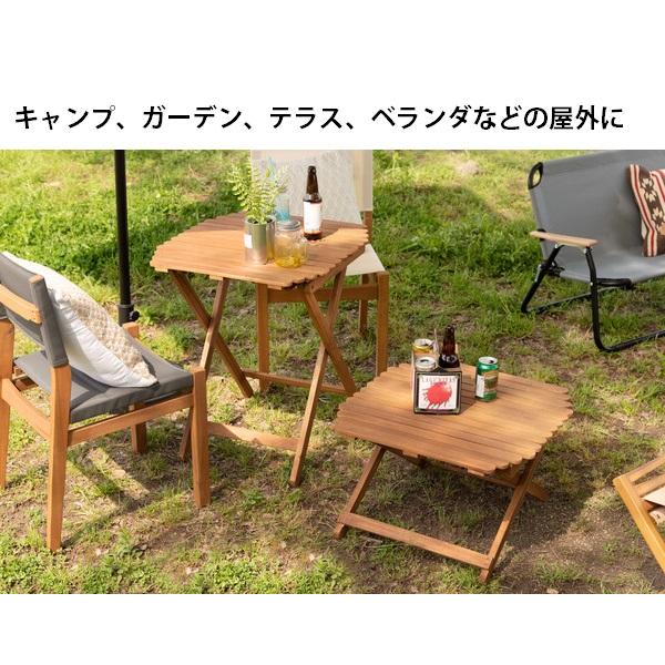 東谷 机 おしゃれ 天然木 アカシア オイル仕上げテーブル 折りたたみ 木製 幅60 高さ70 木目柄 ナチュラル 室内 屋外 テラス 庭 ガーデン アウトドア 北欧 カントリー : ルーメル ...