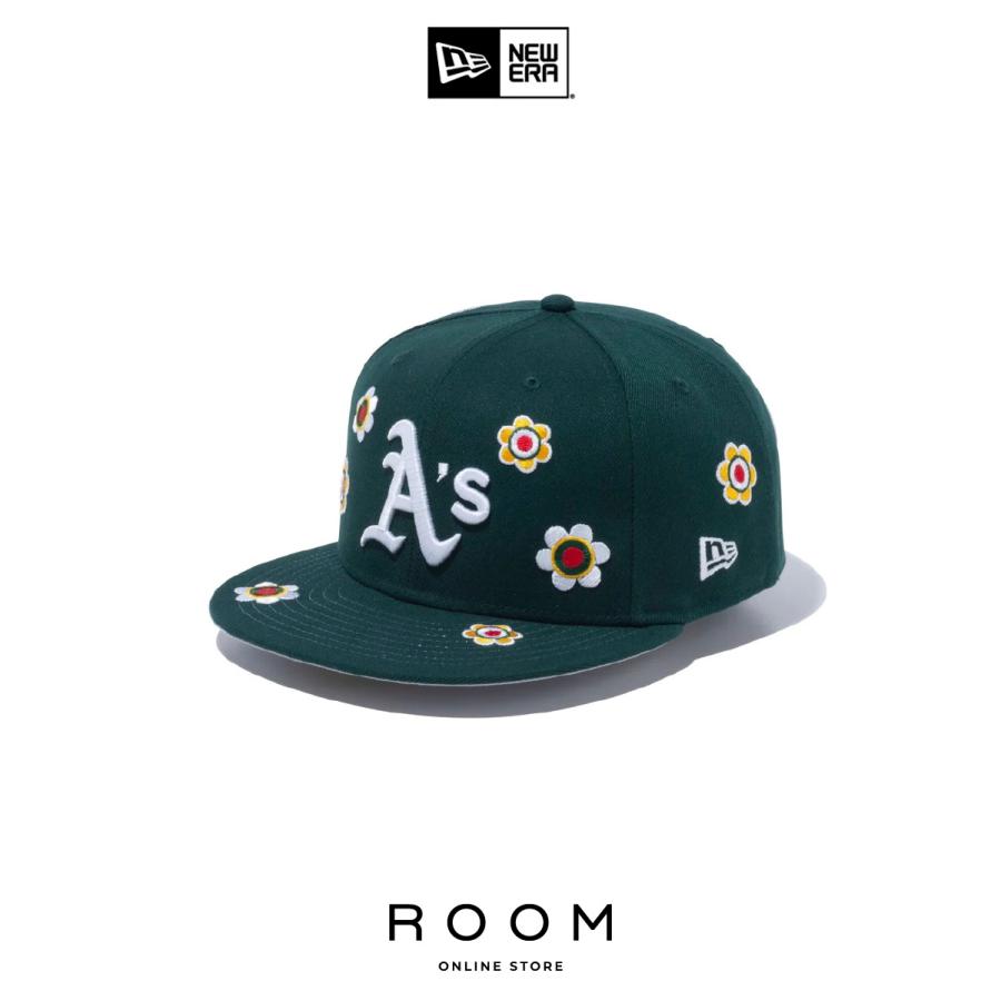 ニューエラ NEW ERA CAP 59FIFTY MLB Flower Embroidery オークランド・アスレチックス ダークグリーン ...