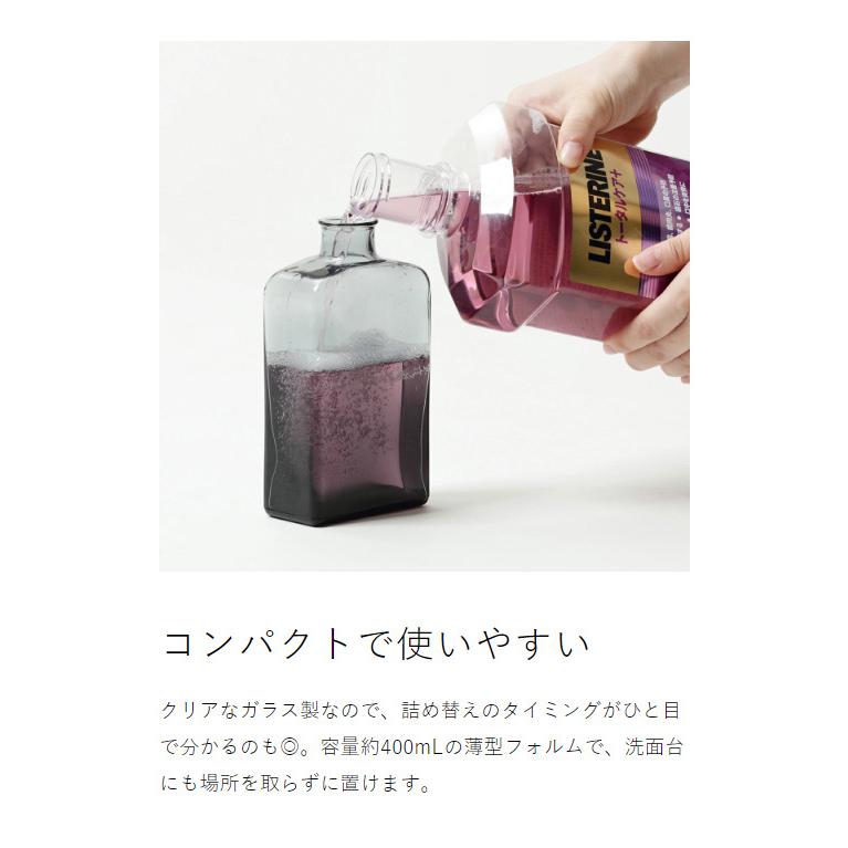 ideaco（イデアコ） [ ideaco MOUTH WASH BOTTLE マウスウォッシュボトル 詰め替え用ボトル 詰め替え容器 液体ハミガキ 400ml オーラルケア ガラス 目盛り付 ...