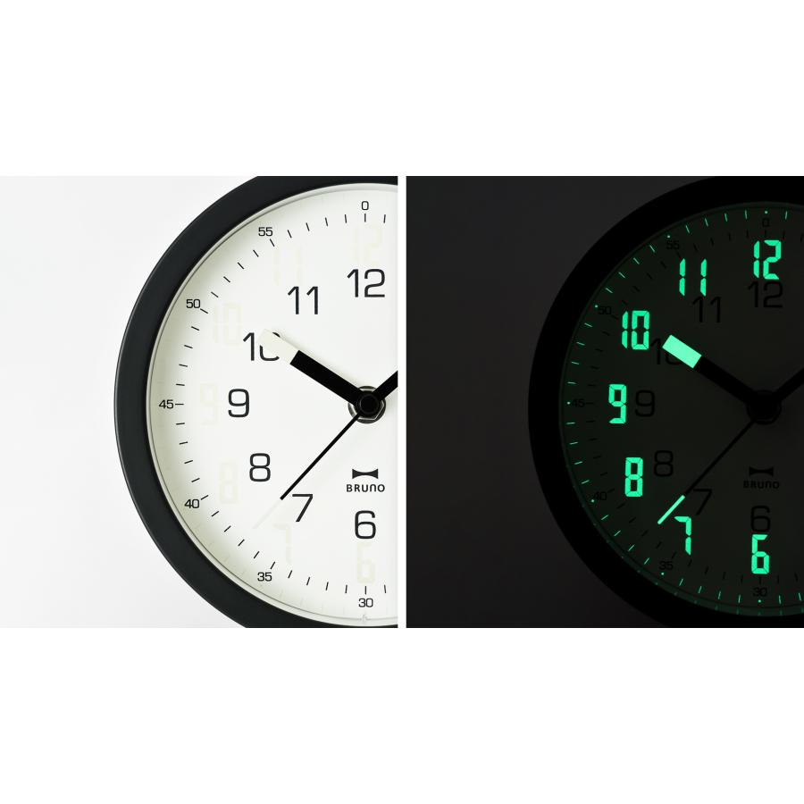 BRUNO [ 蓄光7セグクロック ]特典付 ブルーノ スイープ 静音 蓄光 夜光 蛍光 置き掛け 兼用 テーブルクロック リビング 寝室 ...