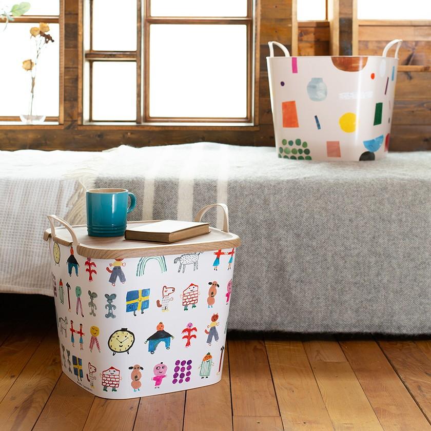 [ stacksto, onbaquet by mooq M ]スタックストー フタ オンバケット スタッキング ふた 積み重ね 蓋 ムーク バスケット 専用フタ 木目 ウッド調 角型 ...