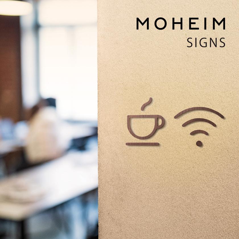 [ MOHEIM SIGNS white oak / walnut 11種 ]特典付 モヘイム ドアサイン 木製 ピクトサイン ウォール ...