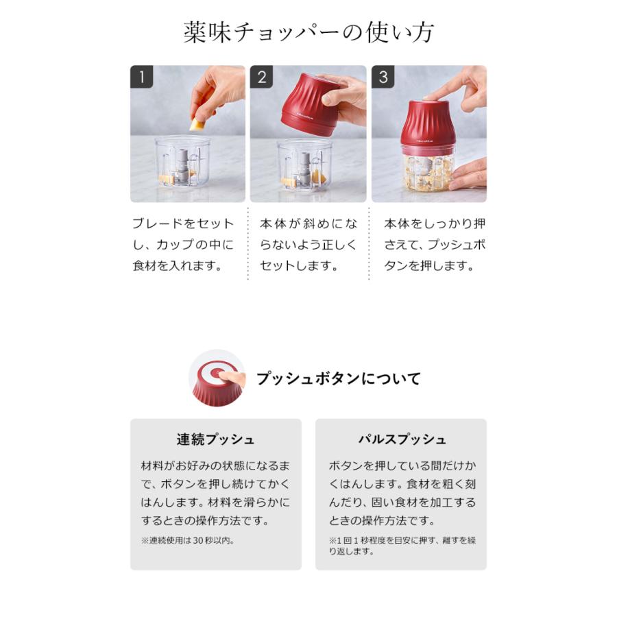 recolte チョッパー みじん切り コードレス フードチョッパー 電動 薬味 充電式 コンパクト 軽量 [ Cordless YAKUMI ...