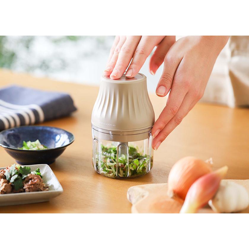 recolte チョッパー みじん切り コードレス フードチョッパー 電動 薬味 充電式 コンパクト 軽量 [ Cordless YAKUMI ...