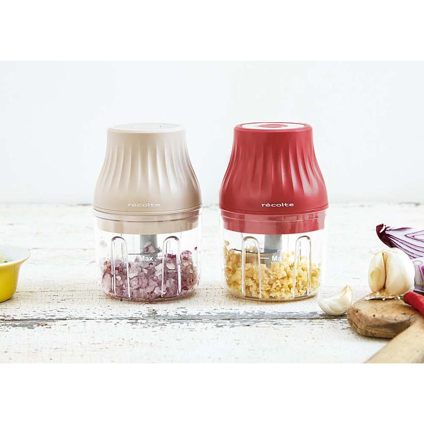 recolte チョッパー みじん切り コードレス フードチョッパー 電動 薬味 充電式 コンパクト 軽量 [ Cordless YAKUMI ...