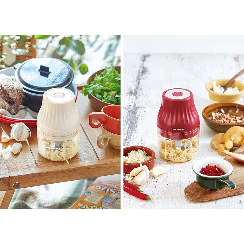 recolte チョッパー みじん切り コードレス フードチョッパー 電動 薬味 充電式 コンパクト 軽量 [ Cordless YAKUMI ...