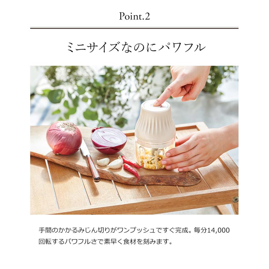 recolte チョッパー みじん切り コードレス フードチョッパー 電動 薬味 充電式 コンパクト 軽量 [ Cordless YAKUMI ...