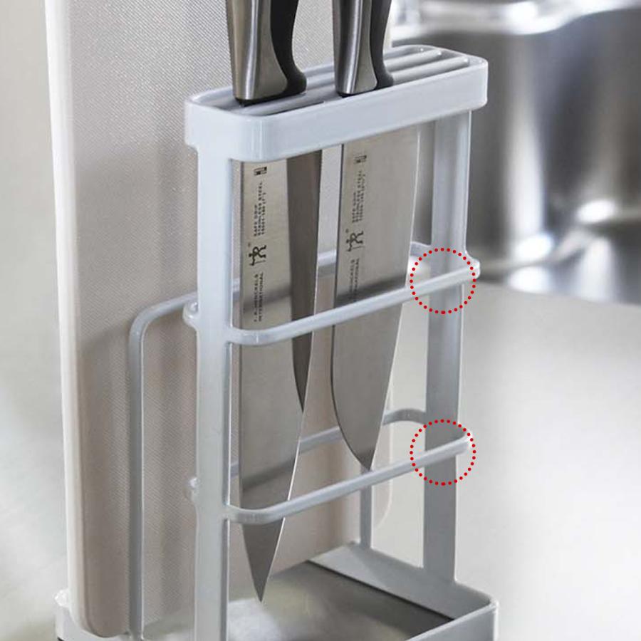 tower [ カッティングボード＆ナイフスタンド タワー ]山崎実業 包丁 まな板 立て 差し スタンド ホルダー yamazaki 公式 ホワイト ブラック 6775 6776 ...