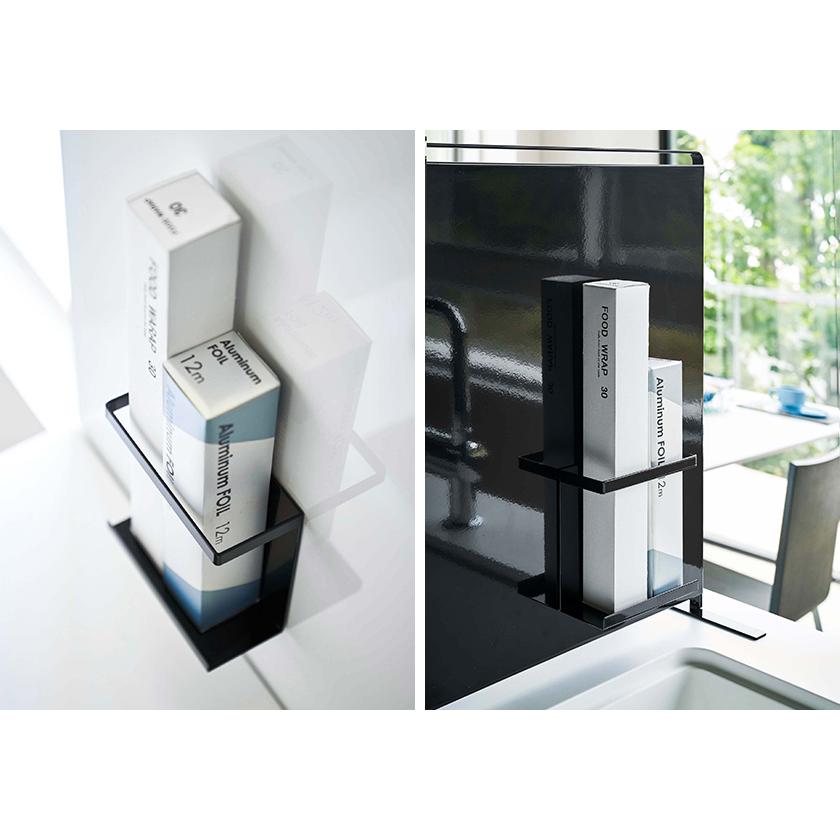 tower 特典付[ マグネットラップホルダー タワー スリム ]山崎実業 ラップ 収納 ホルダー マグネット ケース 磁石 yamazaki 公式 ブラック ホワイト 5144 5145 ...