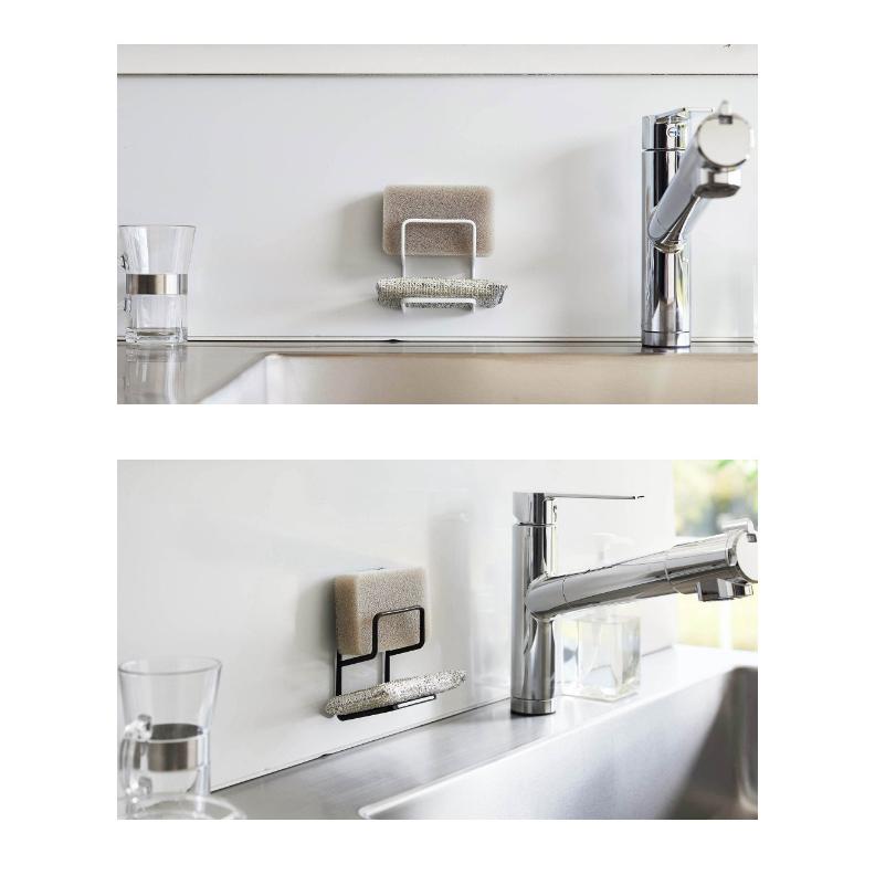 tower 特典付[ フィルムフックスポンジホルダー タワー ダブル ]山崎実業 収納 ホルダー スポンジ 浮かせる yamazaki 公式 ブラック ホワイト 7017 7018 ...