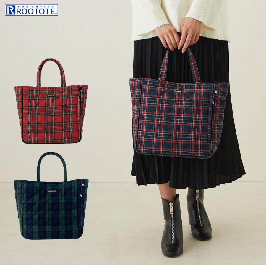 ROOTOTE 1346 ルートート（ROOTOTE）/EU.スクエア.チェックキルト-A（全3種）軽量 スクエア 正方形 チェック おしゃれ かわいい おすすめ ギフト トートバ ...