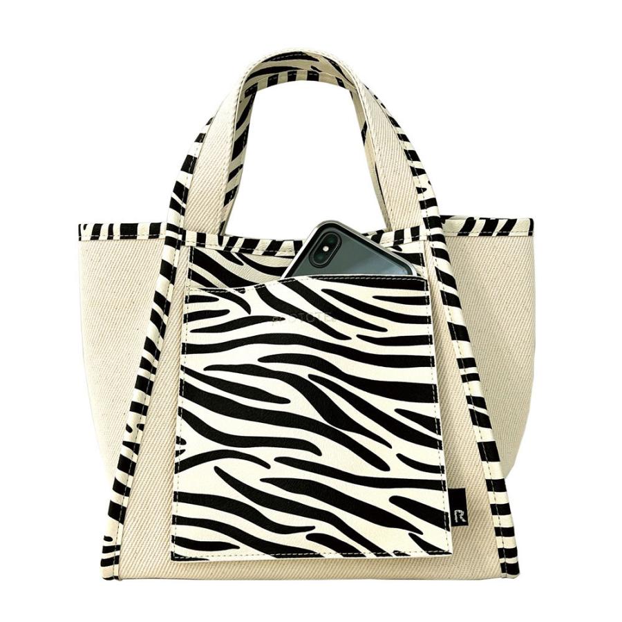 ROOTOTE 1392 ルートート（ROOTOTE）/LT.デリ.コロン-B（全4種）ミニトート キャンバス 合皮 ポケット 軽量 無地 レオパード ゼブラ 自立 オトナスタイル ...