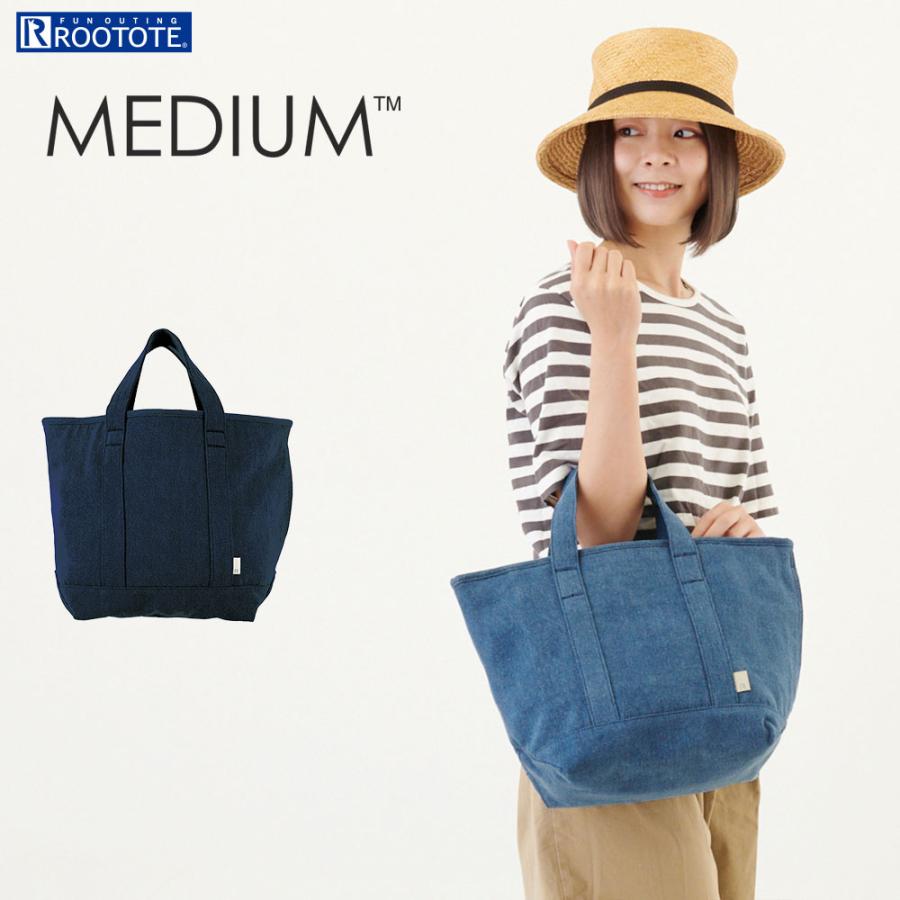 ROOTOTE 1417 ルートート（ROOTOTE）/NA.ミディアム.デニム-A（全2種）軽量 デニム 洗い加工 A4サイズ収納 おしゃれ かわいい おすすめ シンプル ベーシッ ...