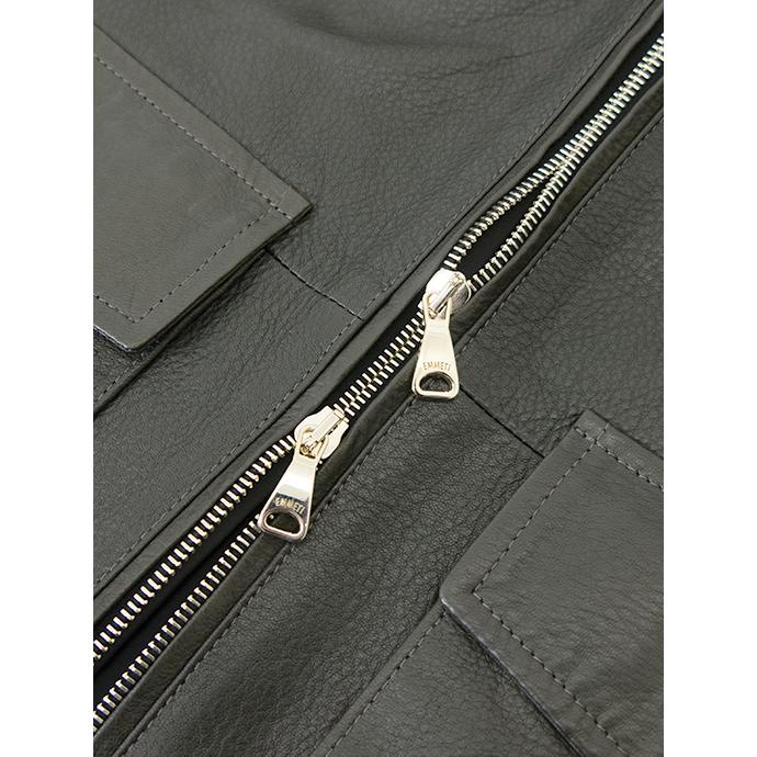 EMMETI エンメティ 極薄レザーブルゾン/GREYSON/NAPPA MANGA グレイッシュグリーン emm462402 : ROOTWEB - 通販 - Yahoo!ショッピング