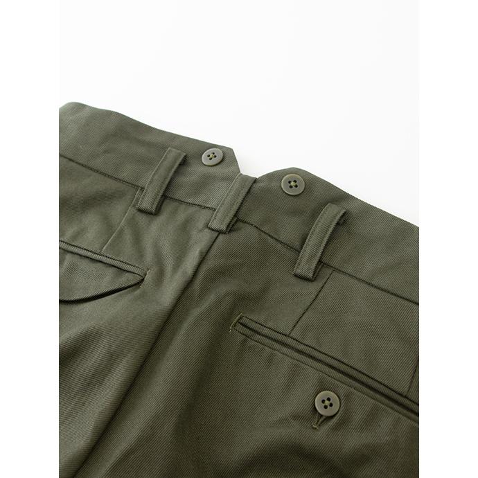 Laboratory of Last Resort 2プリーツコットントラウザーズ/ヴィンテージコットンツイル ミリタリーグリーン ...