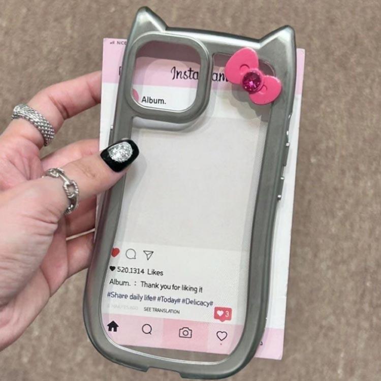 iPhone15 ケース 猫耳 リボン 立体 クリア 韓国 かわいい iPhone iPhone15 ケース 猫耳 リボン 立体 クリア 韓国 かわいい iPhone