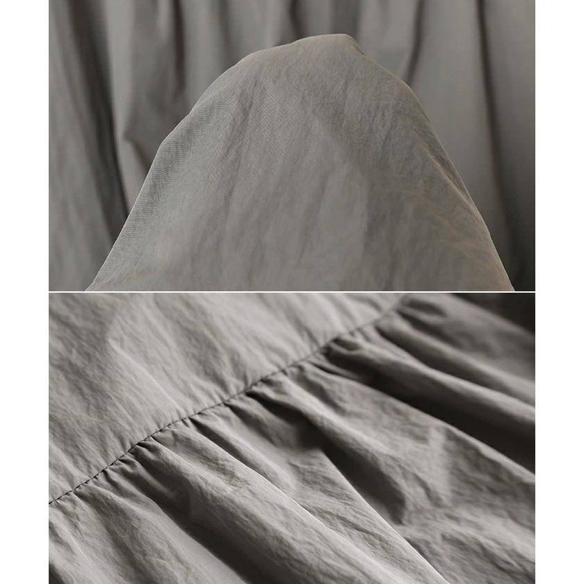 ナイロンタフタ ティアード フレア スカート ウエストゴム レディース ボトムス ロング 2way バルーン ドロスト ポケット カジュアル スポーティ トレンド t03 : SUBROSA ...