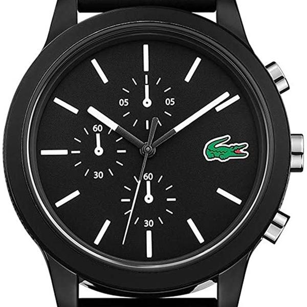 LACOSTE（ラコステ） 12.12 クロノグラフ ブラック 44mmケース メンズウォッチ 5気圧防水 シリコンバンド スポーティ 腕時計 ...
