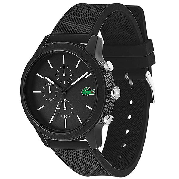 LACOSTE ラコステ 12.12 クロノグラフ ブラック 44mmケース メンズウォッチ 5気圧防水 シリコンバンド スポーティ 腕時計 ...