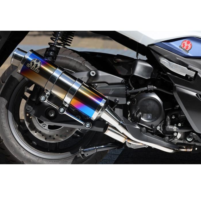 SP忠男 FO2-PB-22 FORZA('21-) POWERBOX FULL"S" チタンブルー パワーボックス フルエキゾーストマフラー ...