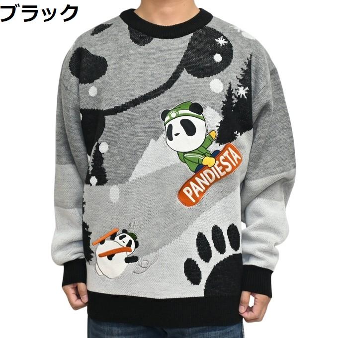 PANDIESTA（パンディエスタ） ジャパン 595222 雪遊びパンダ ジャガードクルー ニット セーター 熊猫 PANDIESTA ...