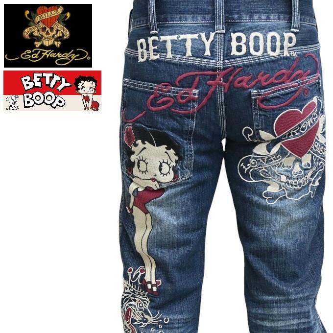 Ed Hardy エドハーディー ベティブープ BED-2402 デニムパンツ ジーンズ ベティちゃん メンズ : Rough Riders ...