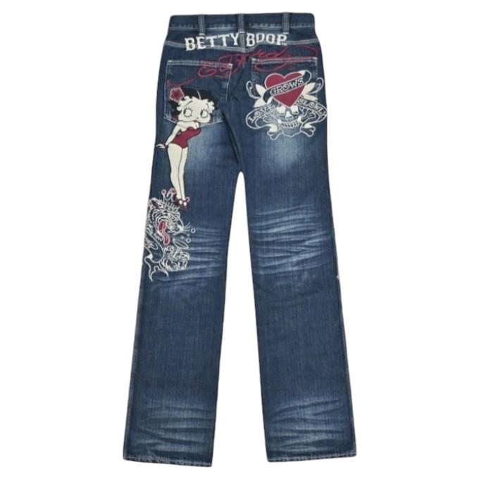 Ed Hardy エドハーディー ベティブープ BED-2402 デニムパンツ ジーンズ ベティちゃん メンズ : Rough Riders ...