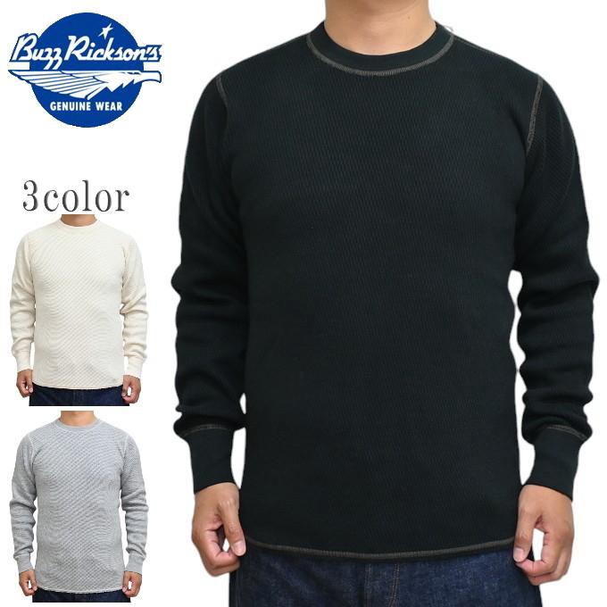 BUZZ RICKSON'S バズリクソンズ RICKSONS BR63755 サーマル 長袖Tシャツ ロンT ワッフル ミリタリー メンズ トップス 定番 : Rough Riders ...