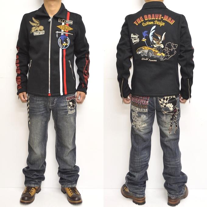 ブレイブマン ルーニーテューンズ LTB-2209 ボンディングライダースジャケット ロードランナー BRAVE MAN LOONEY TUNES バイカー バイク メンズ :ltb-2209 ...