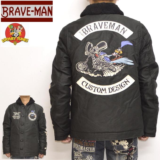 ブレイブマン ルーニーテューンズ LTB-2212 N-1 デッキジャケット ミリタリージャケット ロードランナー BRAVE MAN LOONEY TUNES バイカー バイク メンズ ...