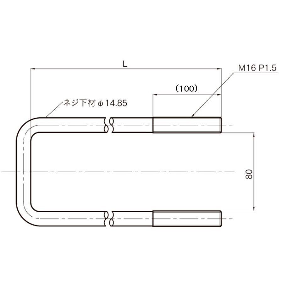Uボルト ネジ径M16×幅80mm×長さ350mm 1731007 鉄製 カチオン塗装 黒 日本ボデーパーツ工業 : トラック用品貨物堂ヤフー ...