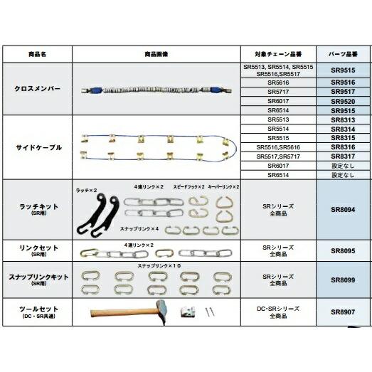 SR8317 SCC SRチェーン補修パーツ サイドケーブル1本|代引き不可 メーカー直送手配|トラック用品 トラック用 トラック タイヤチェーン 補修パーツ 必需品 : トラック用品貨物堂 ...
