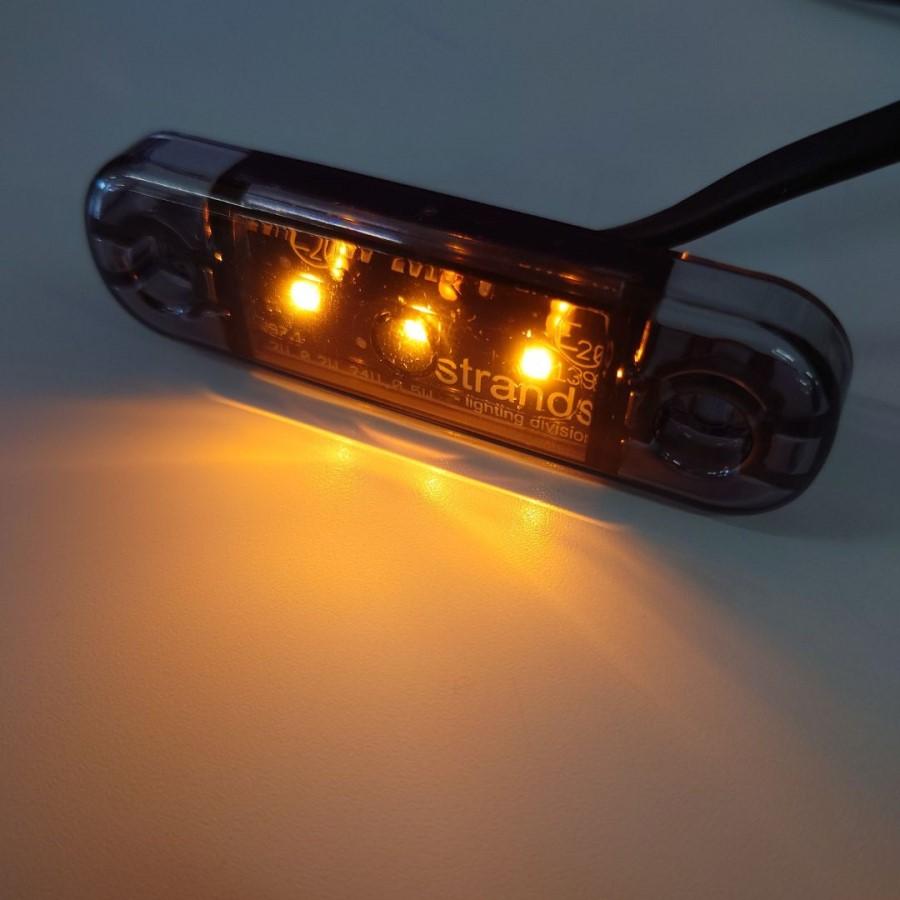 LEDマーカーランプ 【DARK KNIGHT SLIM MARKER 3LED】 オレンジ 12V/24V共用 トラック用品 ユーロパーツ ...