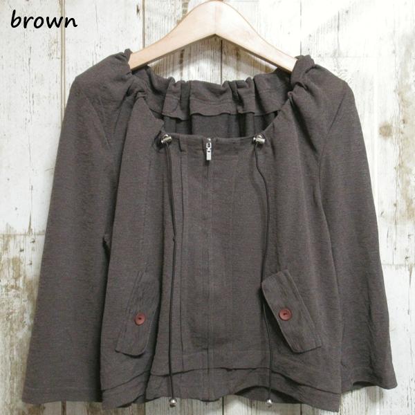 ジャケット ブルゾン シアー ジップアップ レディース 羽織 上着 ブラック ブラウン : aut024 : ROVEL - 通販 - Yahoo!ショッピング